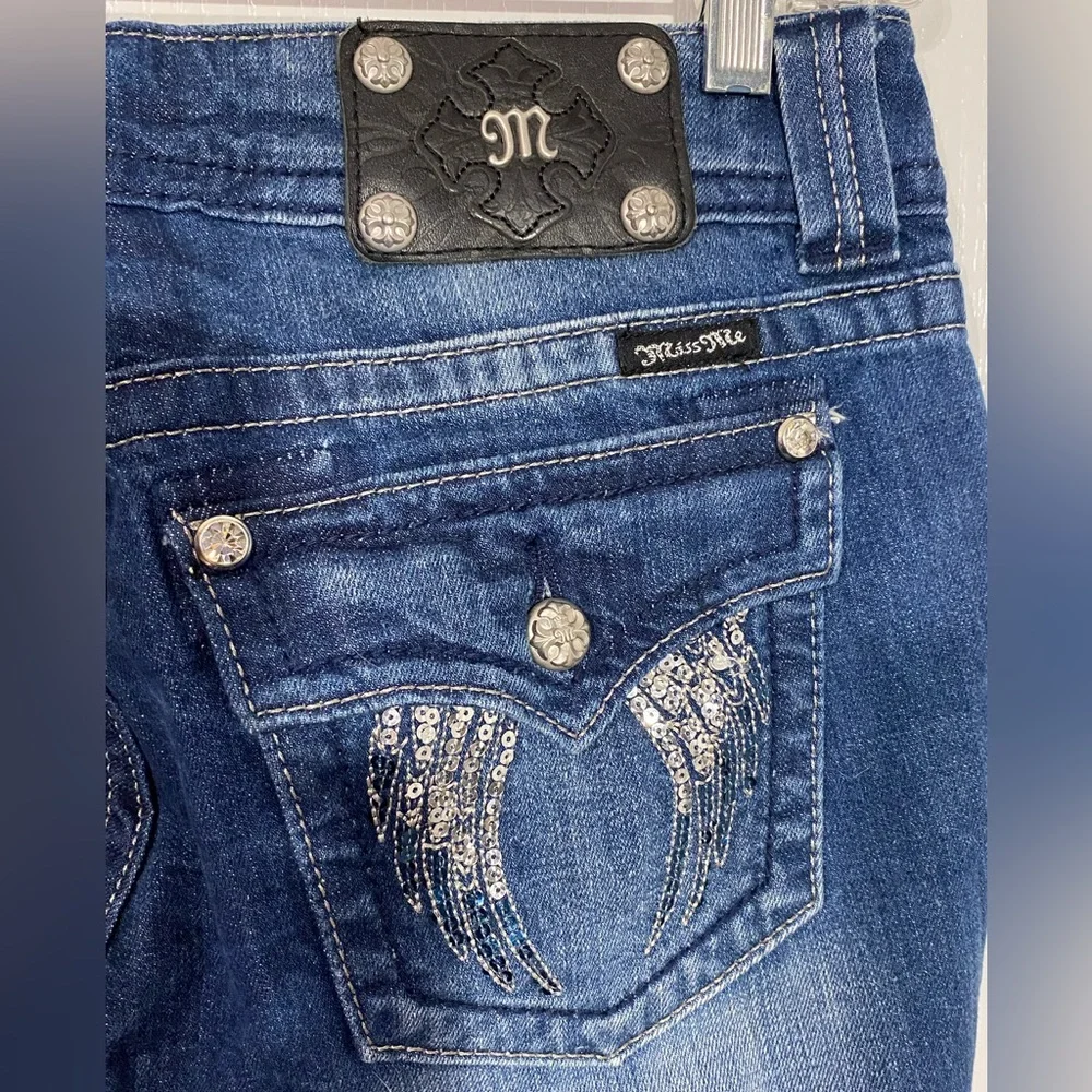 Miss Me | Jeans | Y2k Miss Me Sequin Angel Wing Flap Pocket Capri Jeans ...
